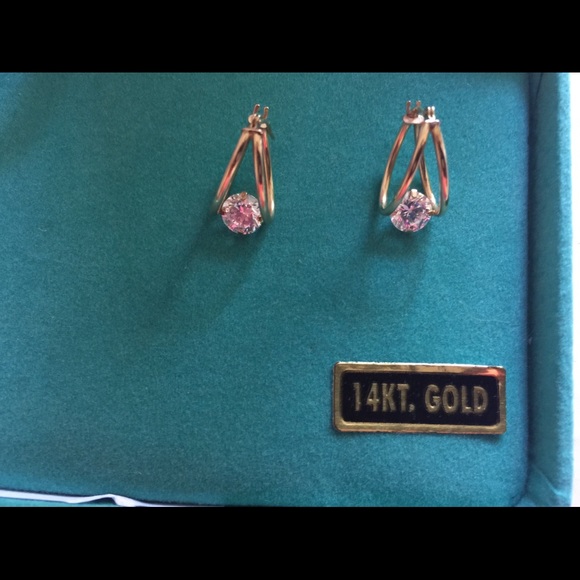 QVC | Jewelry | Qvc Diamonique Split Earrings 4kt Gold | Poshmark
